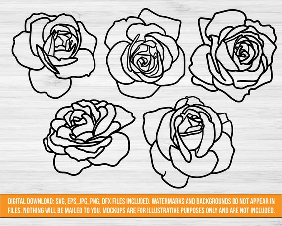 Roses Design Bundle SVG Digital Download Rose Cut File Svg | Etsy