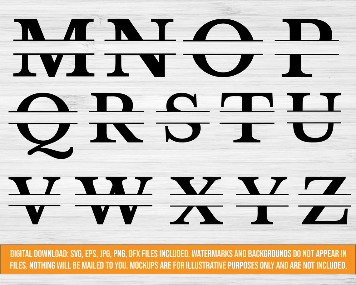 A-Z Monogram SVG, Split Monogram SVG, Alphabet SVG, Png Eps Dxf Jpg ...
