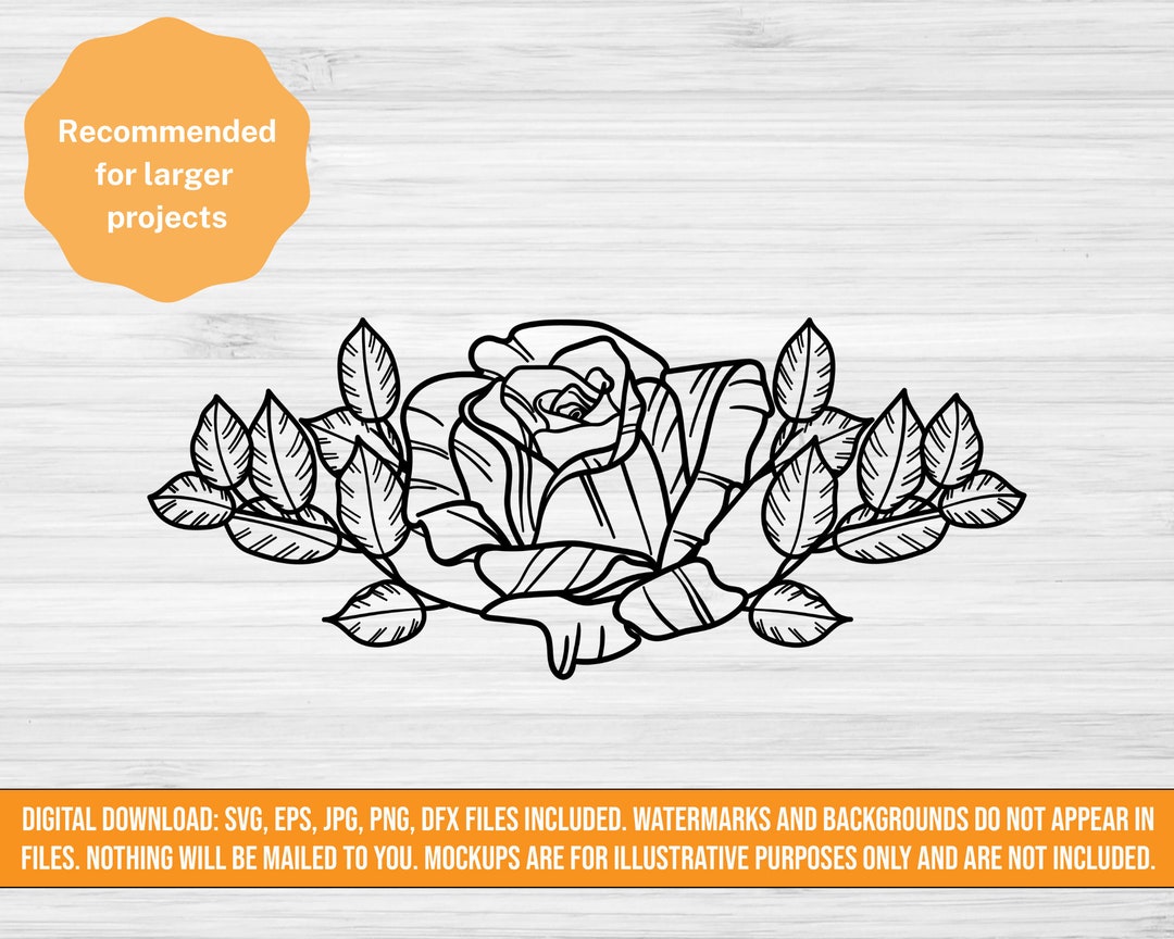 Rose Cut File SVG Digital Download | Svg Jpg Png Dxf Eps Files - Etsy