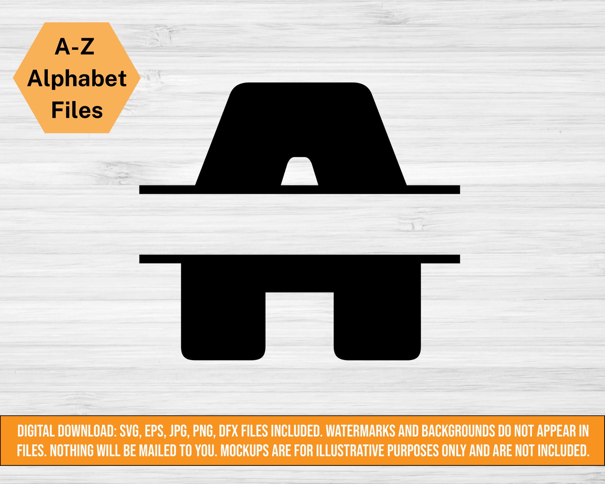 A-Z Split Monogram Block Letter SVG Split Alphabet SVG Svg - Etsy