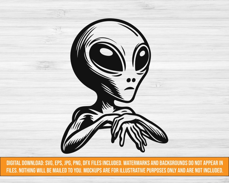 Alien Svg, Alien Cut File, Extraterrestrial Svg, Jpg, Png, Dxf, Eps ...