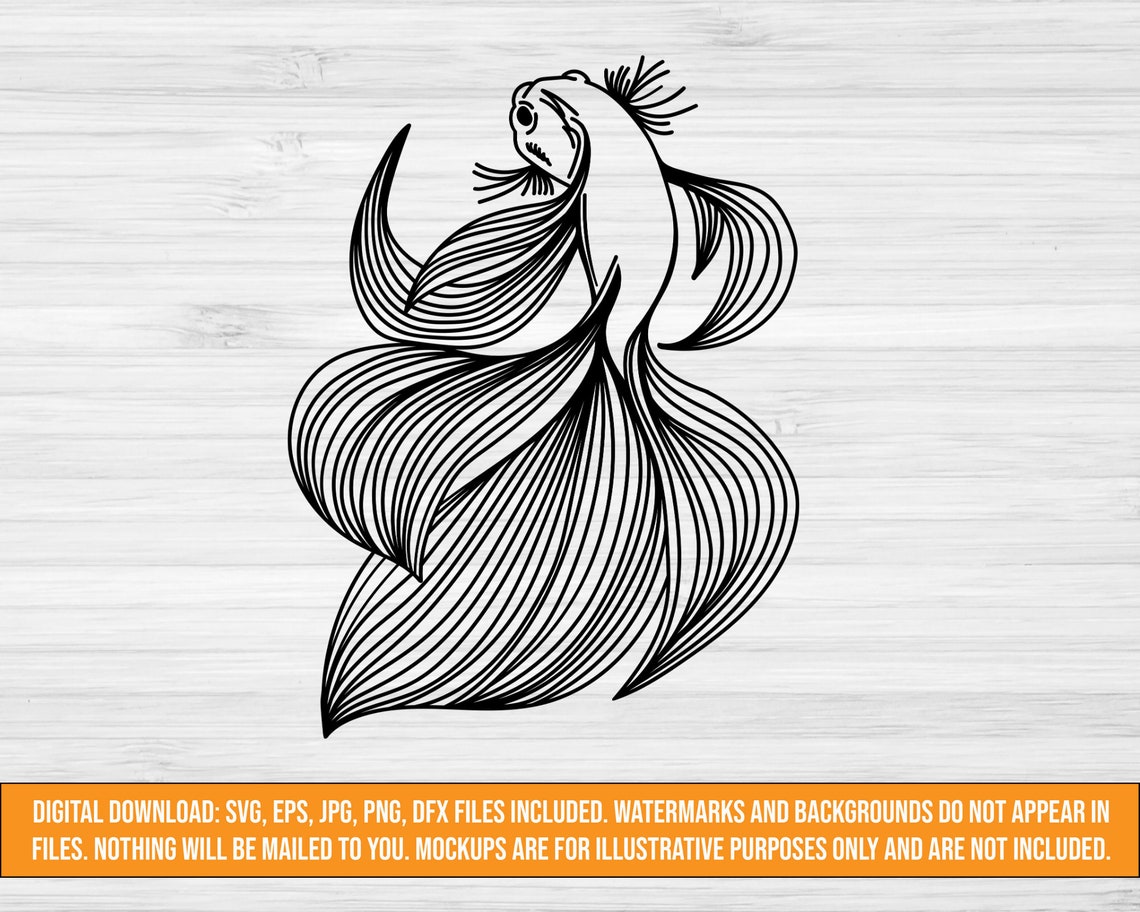 Betta Fish SVG Design Bundle Digital Download, Betta Fish Cut Files ...