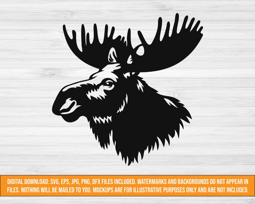 Moose Head SVG Digital Download, Moose Cut File, Moose Clipart ...