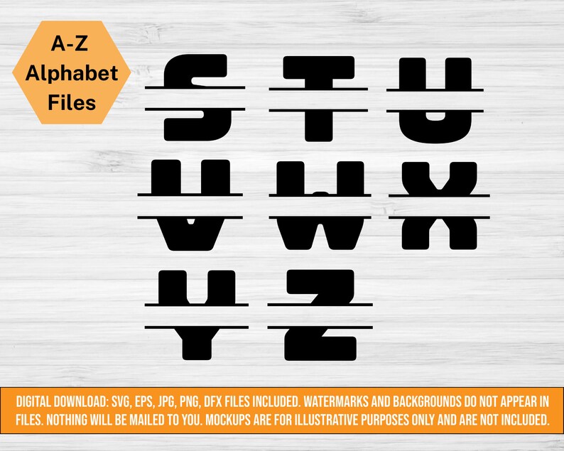 A-Z Split Monogram Block Letter SVG Split Alphabet SVG Svg - Etsy