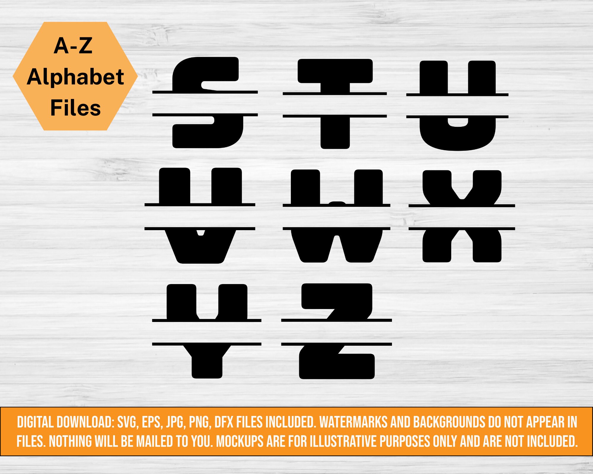 A-Z Split Monogram Block Letter SVG Split Alphabet SVG Svg - Etsy