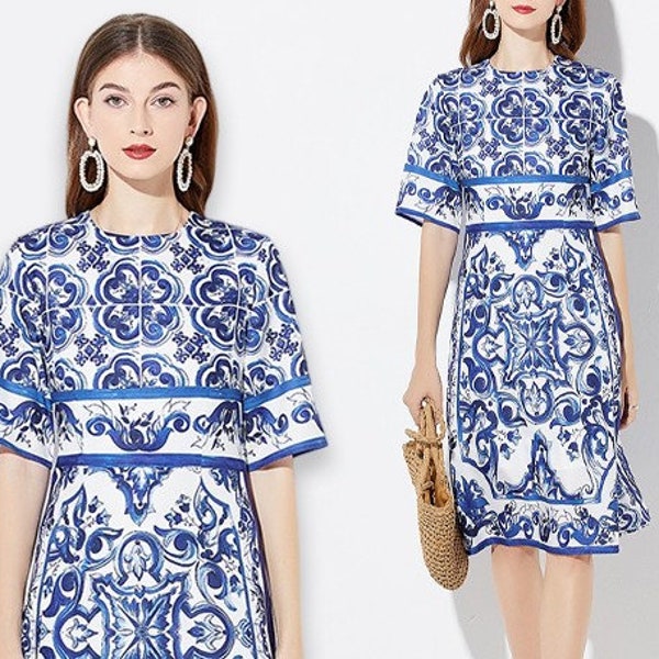 Porcelain Blue Dress - Etsy