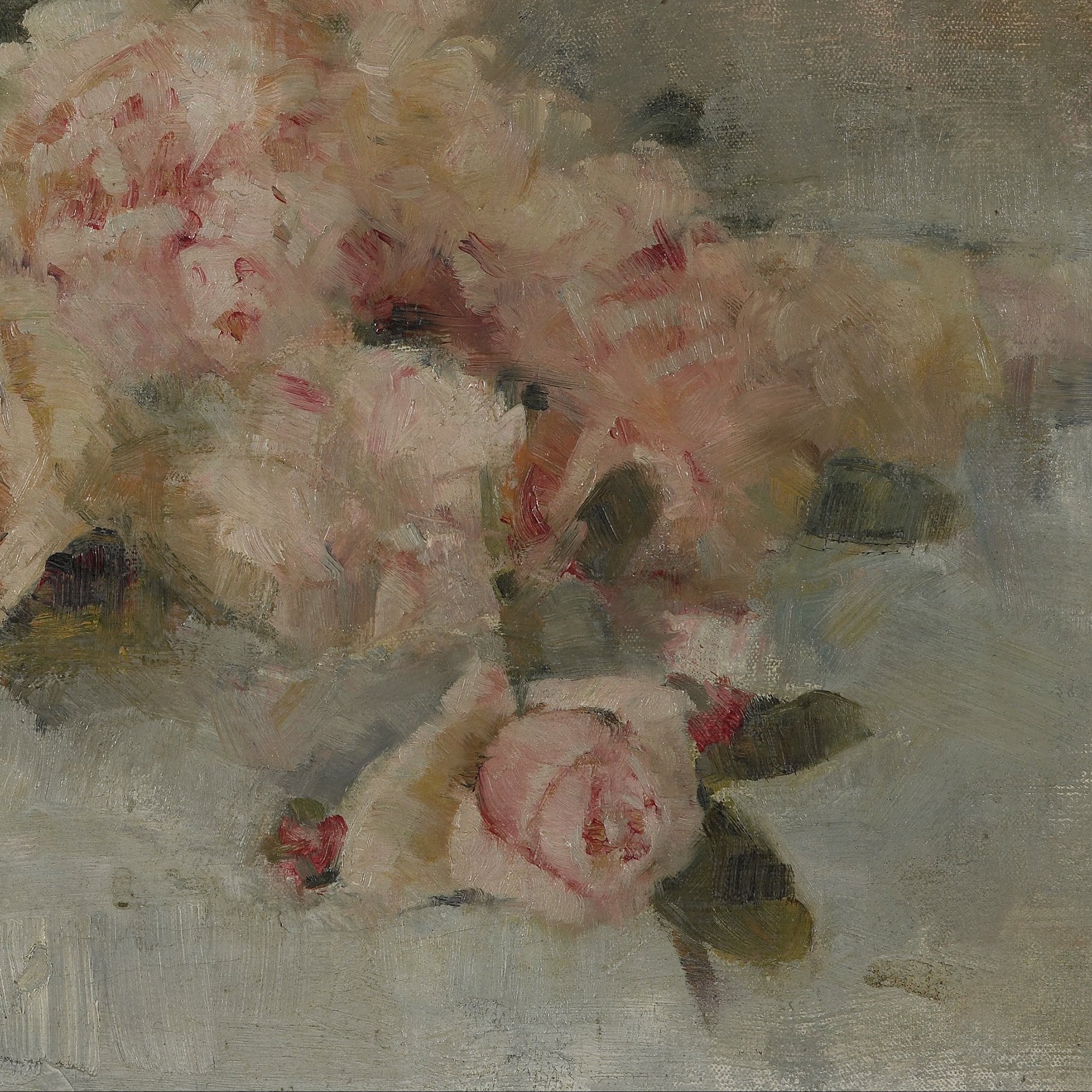 Flowers Oil Painting Rose Painting Pale Floral Still Life | Etsy