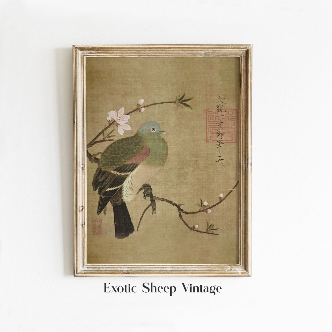 Neutral Print | Asian Art | Bird Art | Zen Art | Neutral Floral Print ...