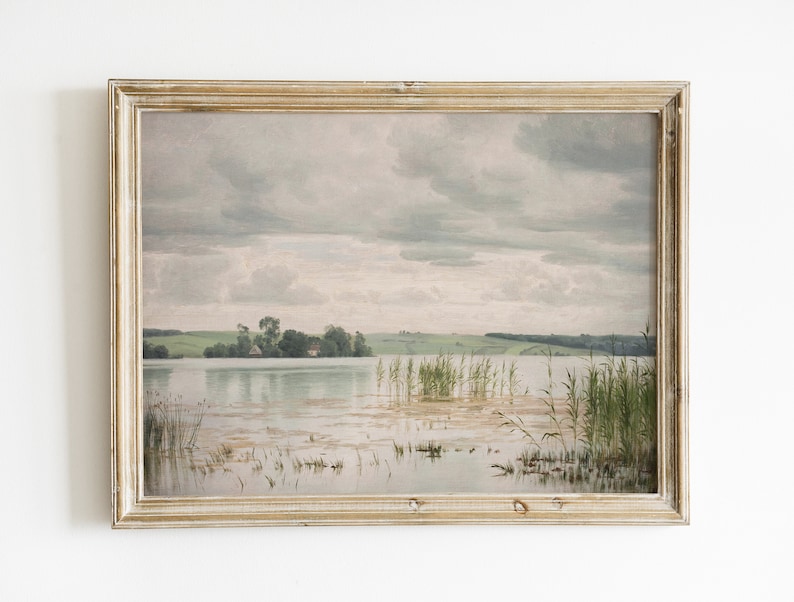 Lake Print | Landscape Painting| Lake Painting | Downloadable Art ...