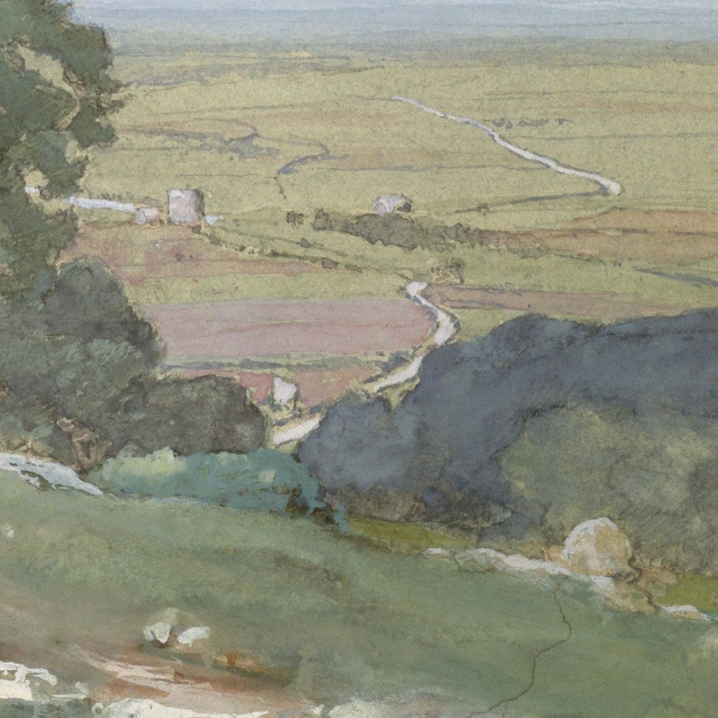 Muted Landscape Painting Spring Landscape Print Farmhouse - Etsy