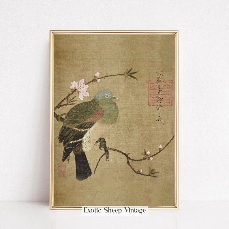 Neutral Print | Asian Art | Bird Art | Zen Art | Neutral Floral Print ...