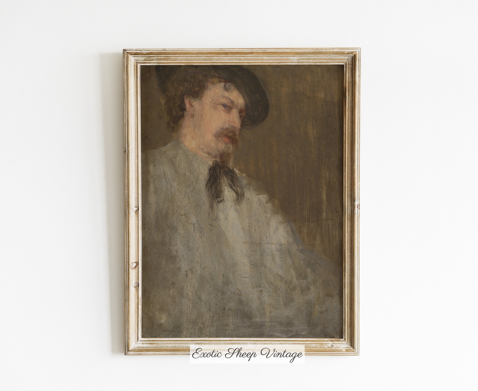 Man Portrait Painting | Moody Portrait Print | Vintage Portrait ...