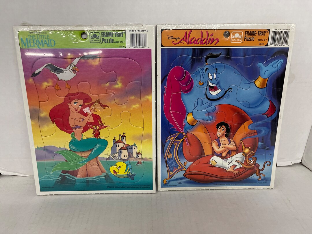 Vintage the Little Mermaid and Aladdin Frame-tray Puzzles-sealed - Etsy