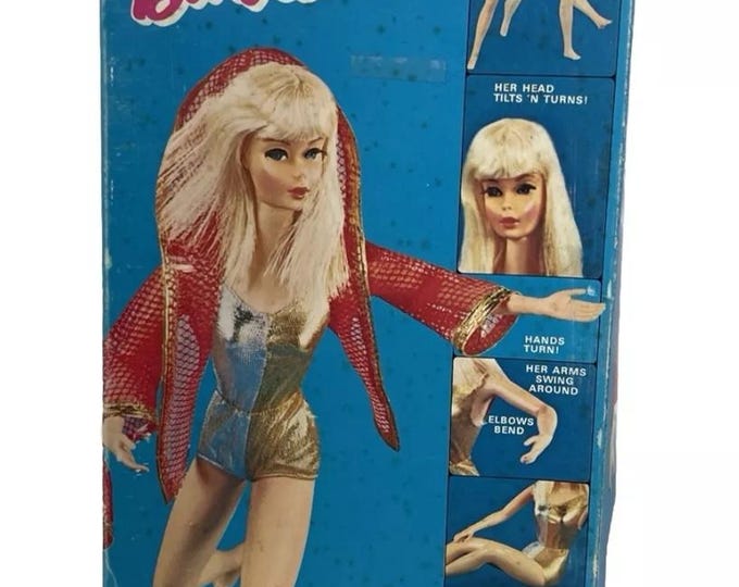 Vintage Dramatic New Living Barbie Doll 1960s Factory Sealed Box Brown ...