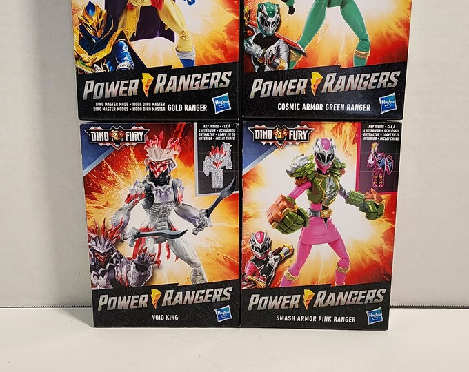 Power Rangers Dino Fury Figures: Gold, Green, Pink Ranger, Void King - Etsy