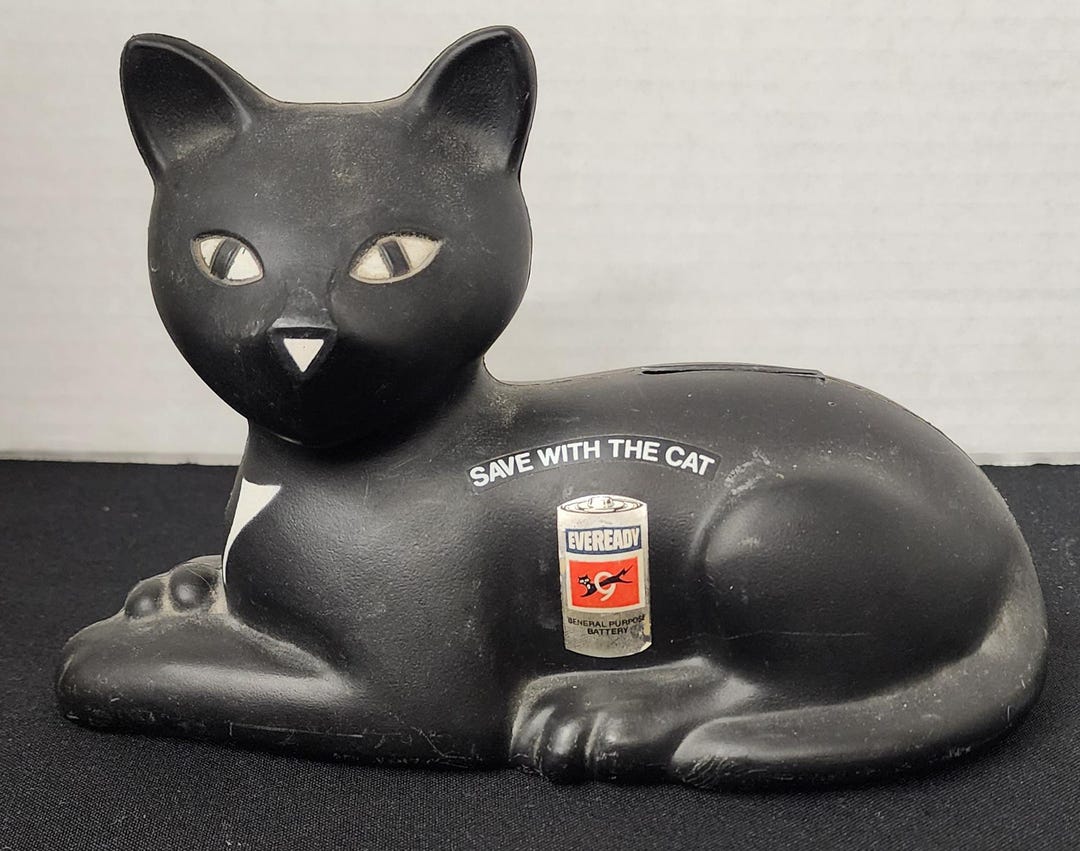 Vintage Eveready Batteries Black Cat Advertisement Bank - Etsy