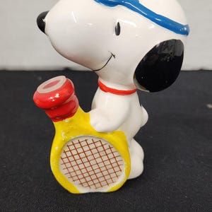 Vintage Snoopy Ceramic Tennis Player Figurine - Etsy