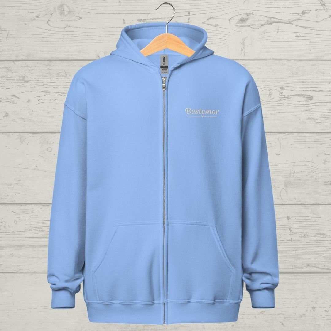 Embroidered Bestemor Zip up Hoodie: Scandinavian Grandma Gift - Etsy