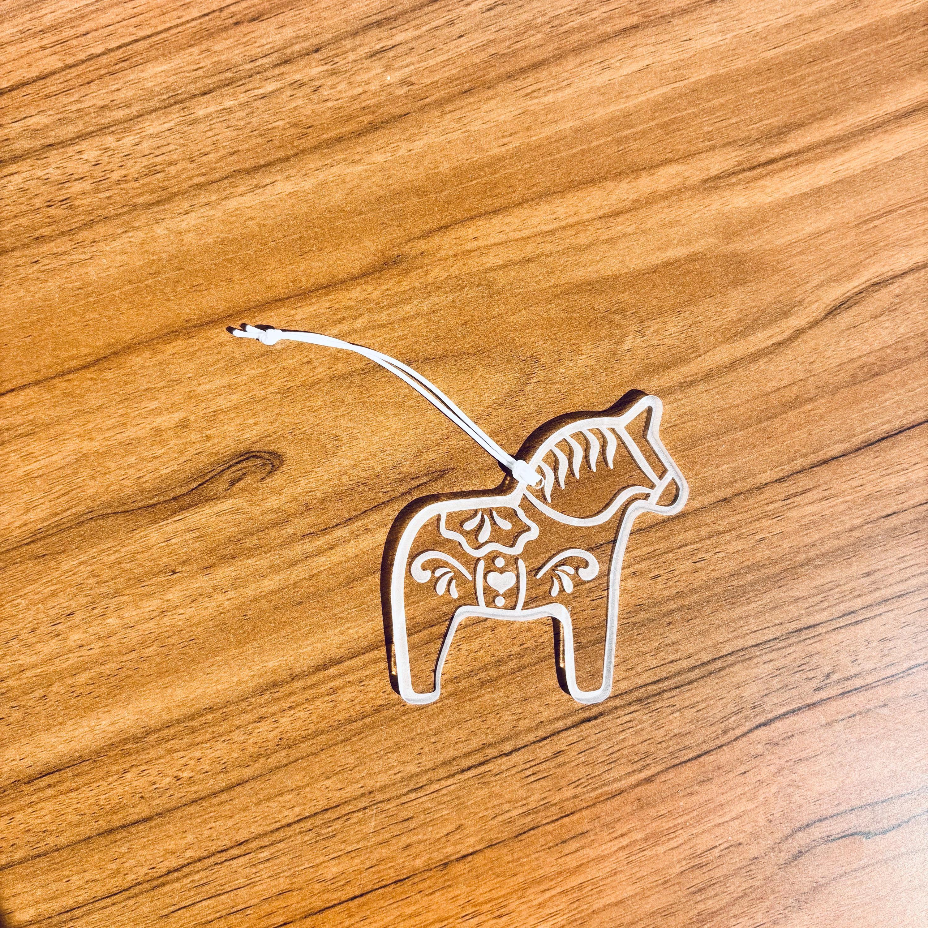 Dala Horse Christmas Ornament: Laser-cut Acrylic Scandinavian Decor - Etsy