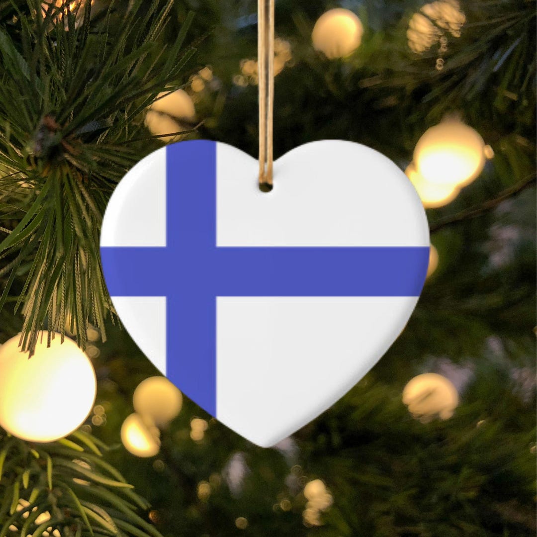 Finland Flag Ornament Nordic Holiday Gift for Her Finland Ornament for ...