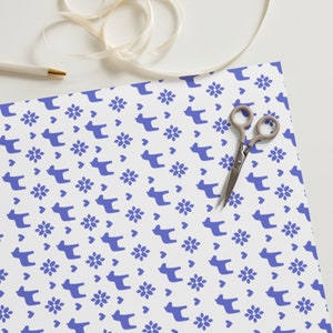 Scandinavian Print Gift Wrapping Paper Sheets Bundle Flowers and Hearts ...