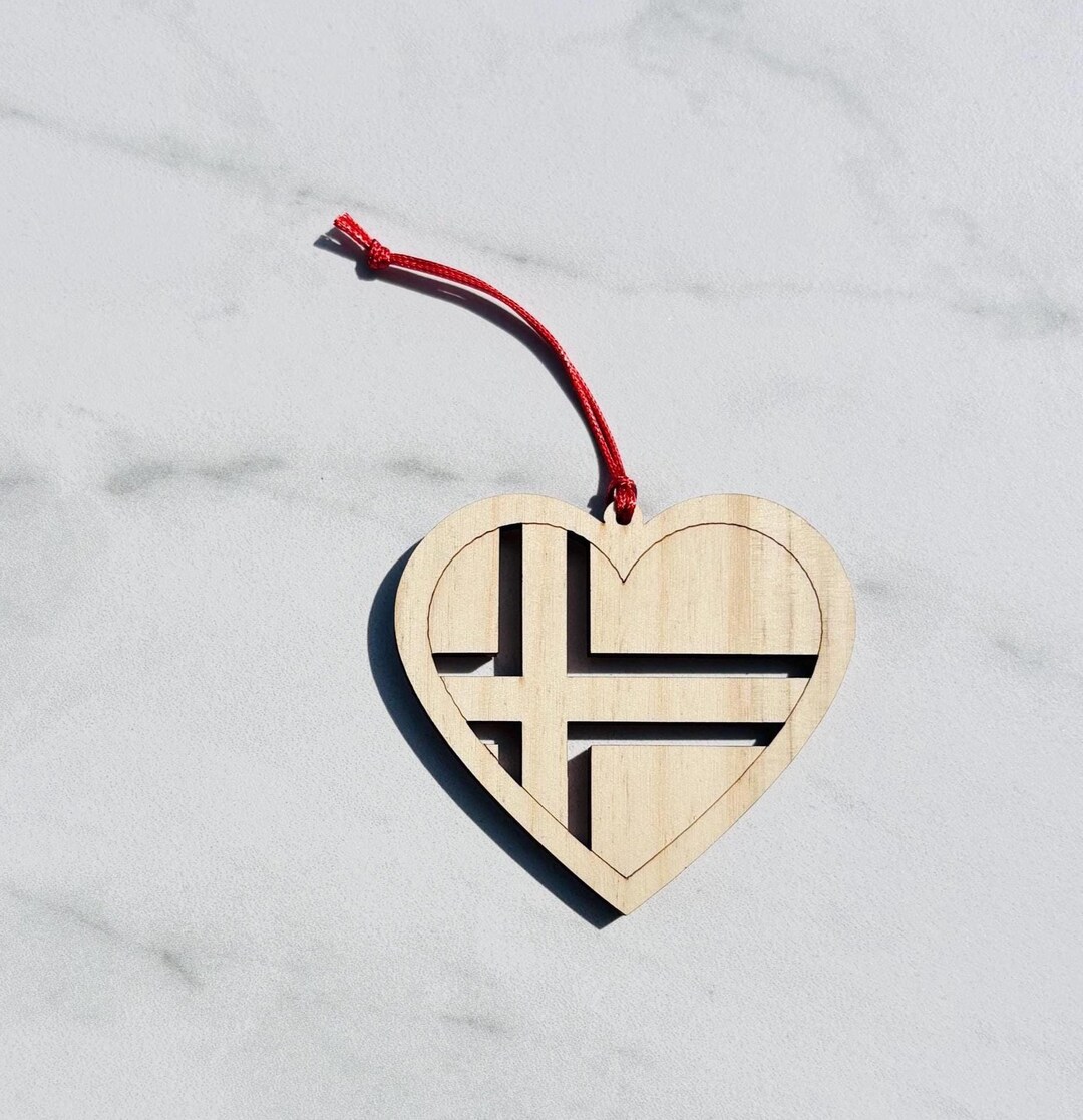 Norwegian Flag Heart Ornament: Scandinavian Christmas Decor - Etsy