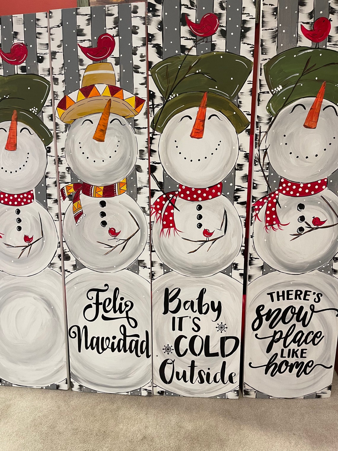 Tall Snowman Winter Porch Leaner Sign Baby It's Cold - Etsy