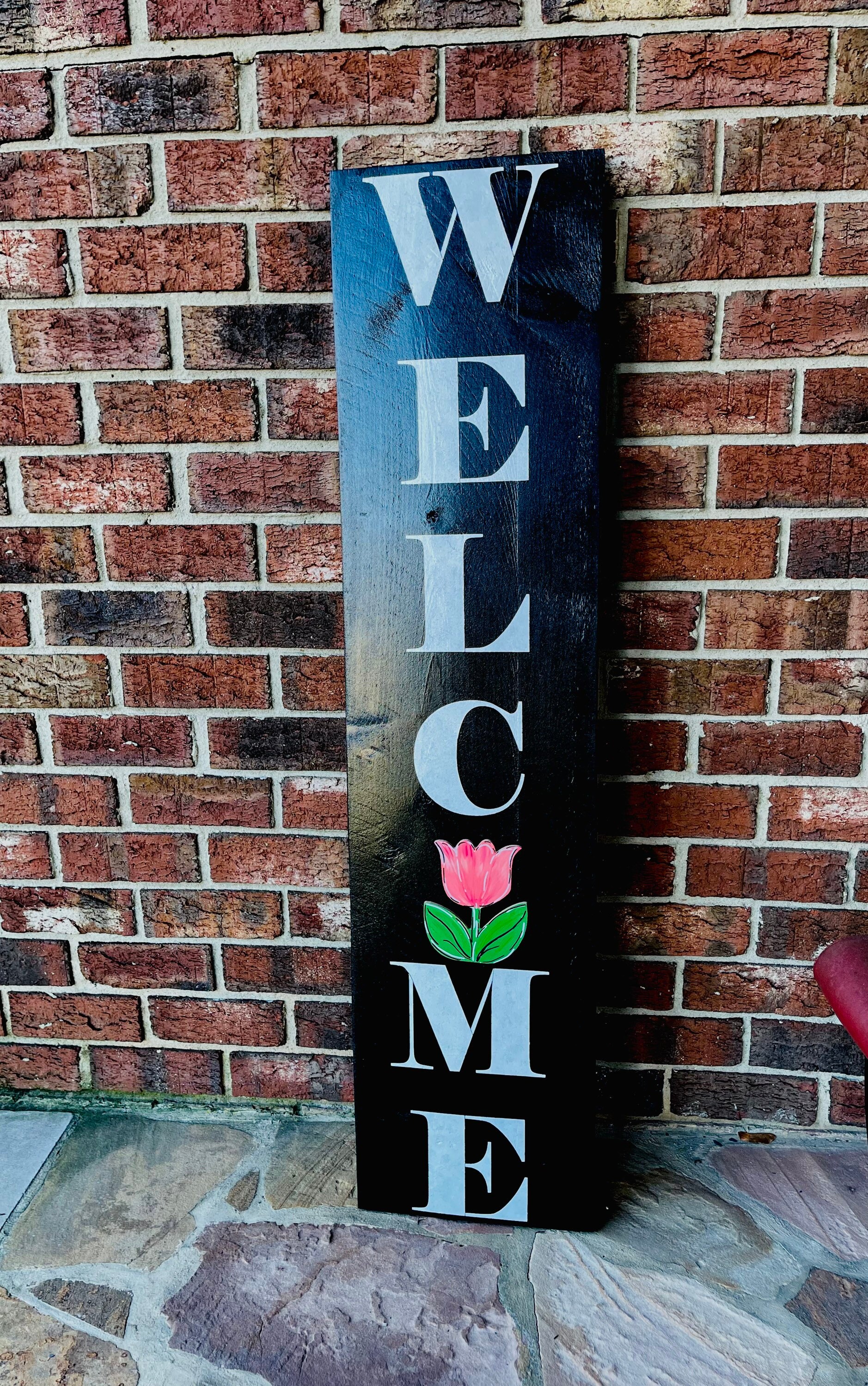 Tall Door Sign WELCOME Porch Leaner Sign,porch Sign,4 Feet Wooden Sign ...
