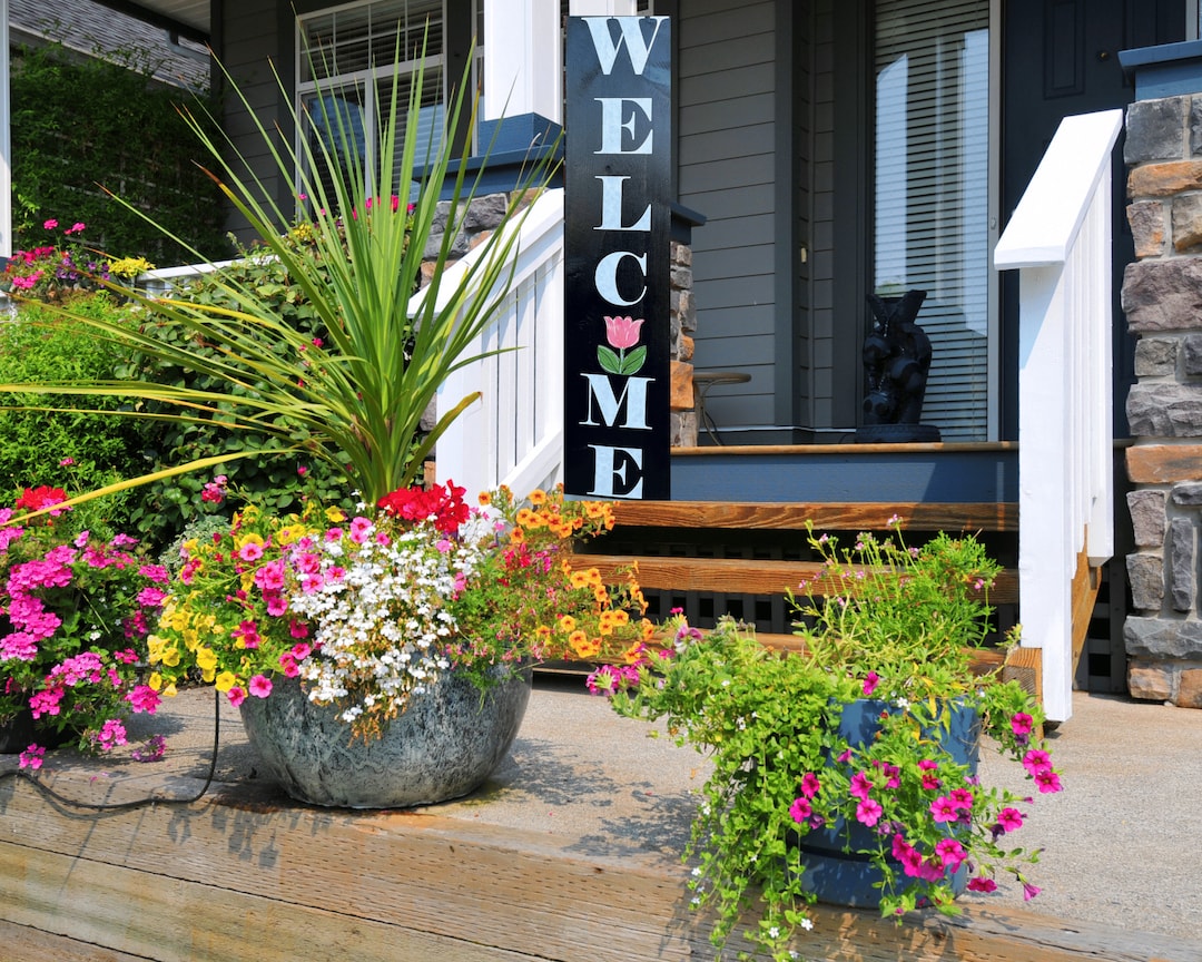 Welcome Porch Sign, 4ft Tall Door Sign, Interchangeable Icons - Etsy