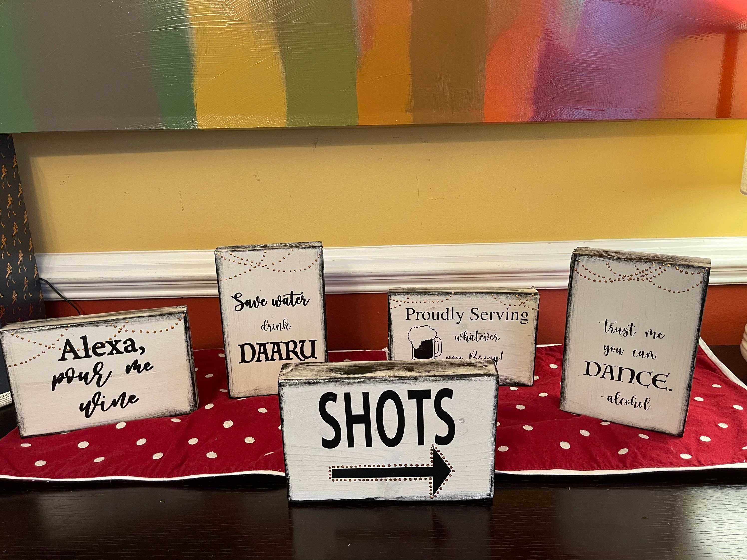 Save Watersave Water Drink Daaru Rustic Wood Sign Bar Decor | Etsy