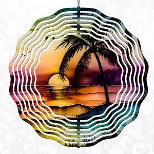Alcohol Ink Beach Sunset Wind Spinner Sublimation Design Template - 11 ...