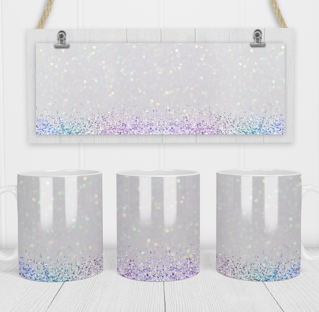 11 & 15 Oz Unicorn Glitter Borders Coffee Mug Sublimation Template ...