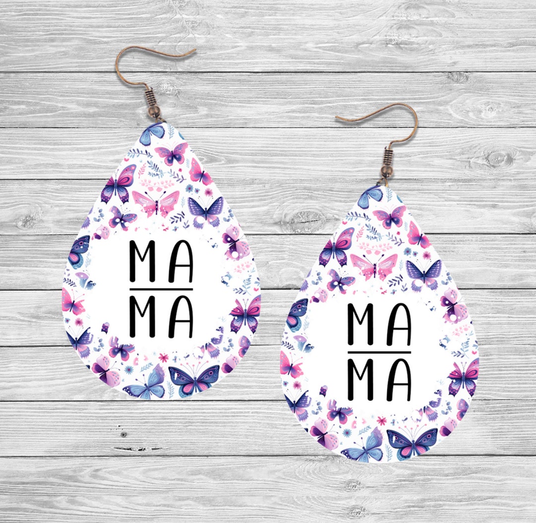 Butterfly Mama Earring PNG - Sublimation Design - Earring Design ...