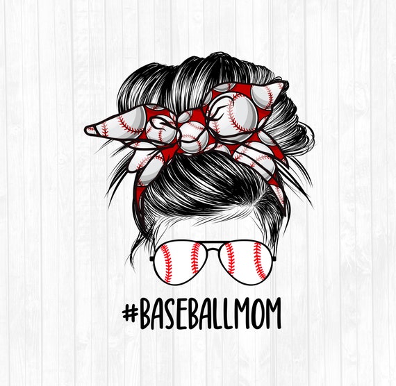 Baseball Mom Messy Bun Hair Sublimation Design Sunglasses Etsy