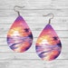 Tropical Beach Sunset Earring PNG Sublimation Design Earring Design Template PNG Instant Digital ...
