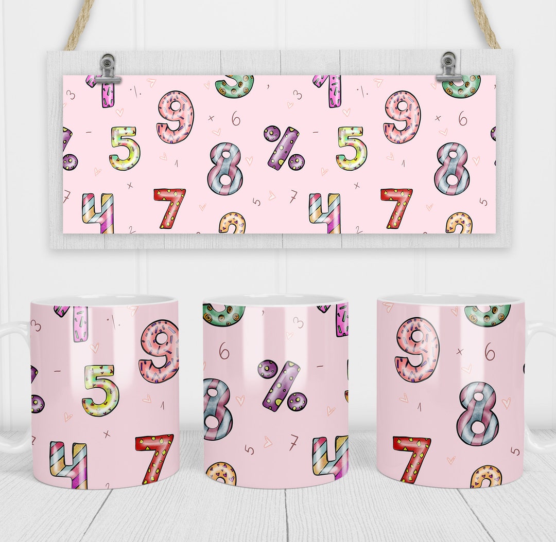 11 & 15 Oz Numbers Mug Sublimation Template - Cricut Mug Press ...