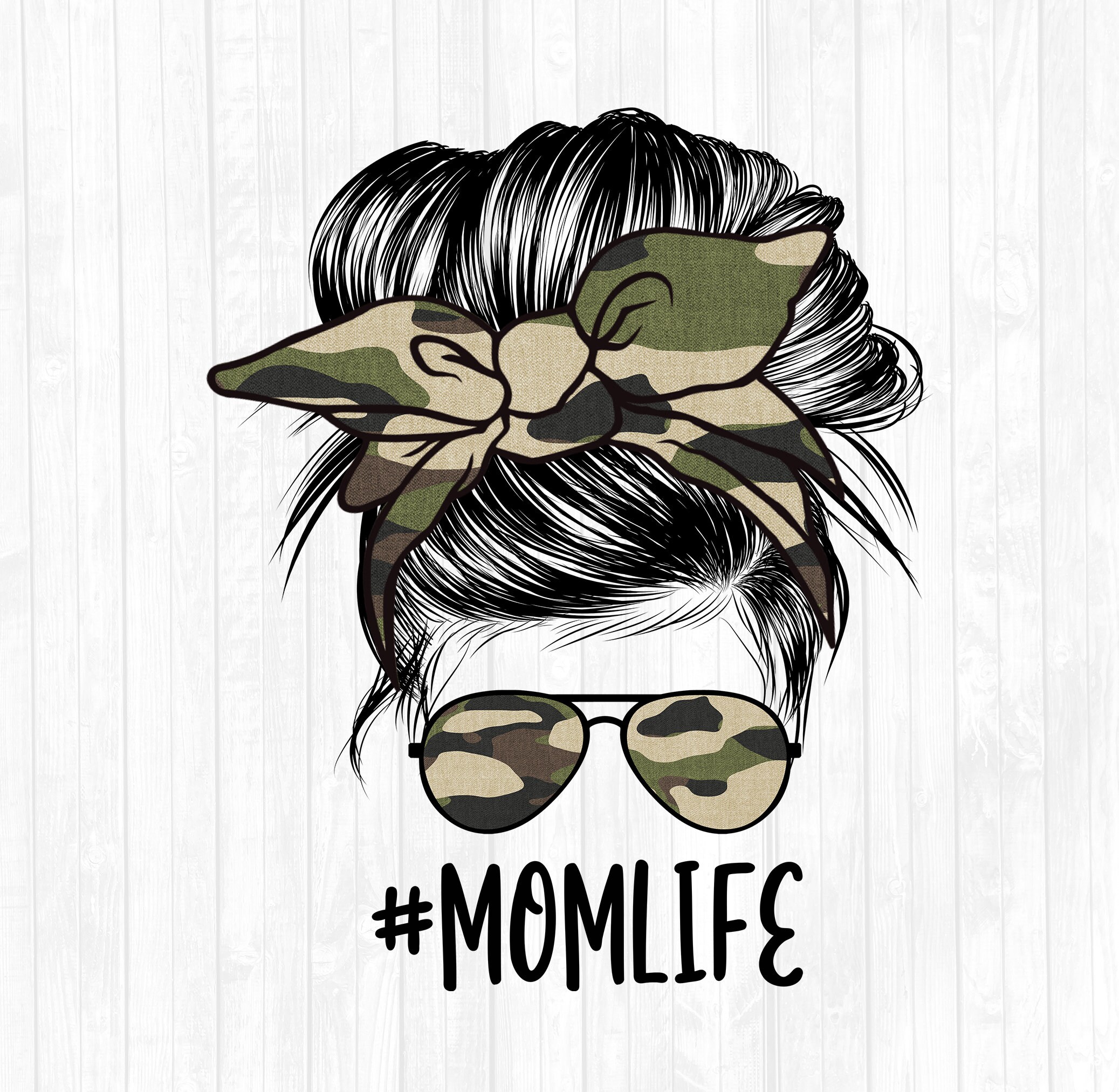 Art And Collectibles Sunflowers Mom Life Messy Bun Hair Sublimation