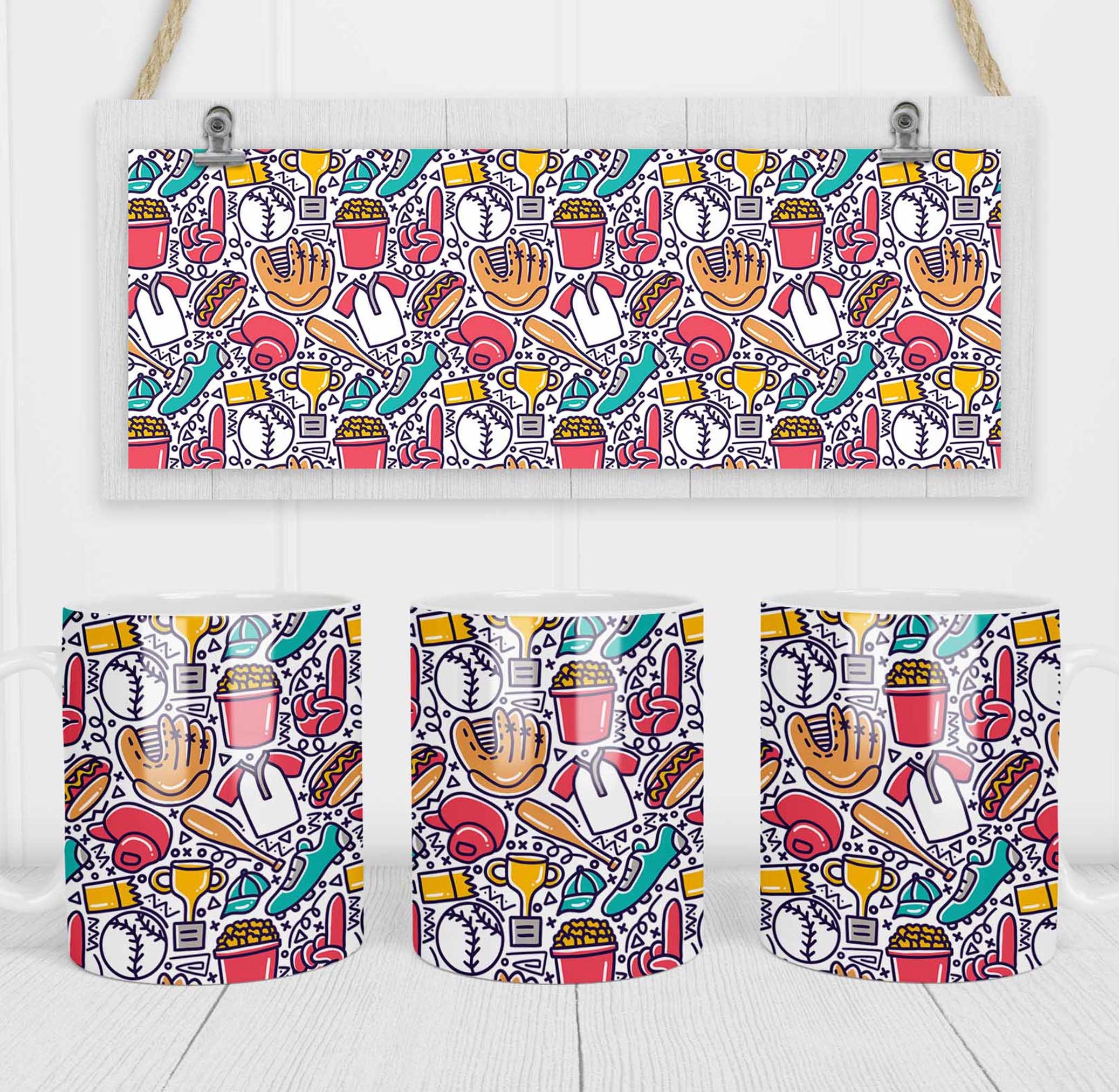 11 & 15 Oz Baseball Coffee Mug Sublimation Template - Cricut Mug Press ...