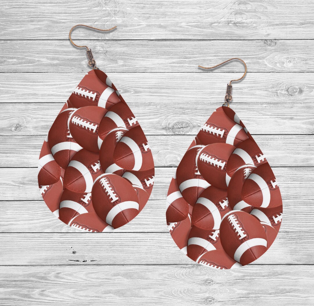 Football Earring PNG - Sublimation Design - Earring Design Template PNG ...