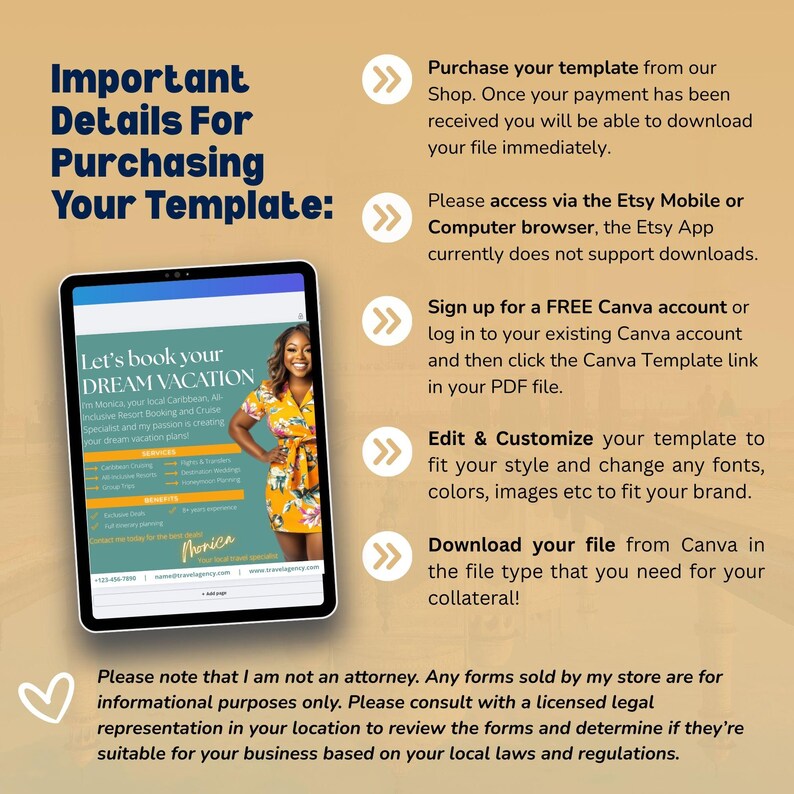 Travel Agent Flyer Template: Marketing Announcement, Canva Editable - Etsy