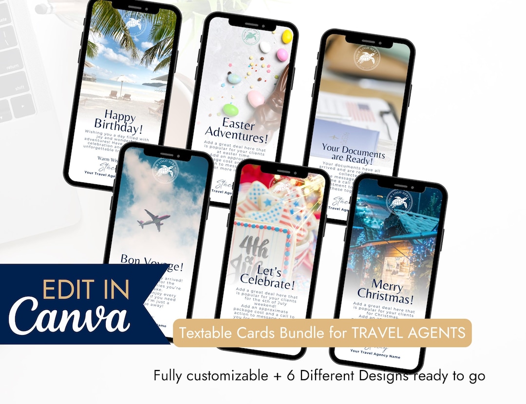 Travel Agent Text Message Templates: DIY Marketing in Canva - Etsy