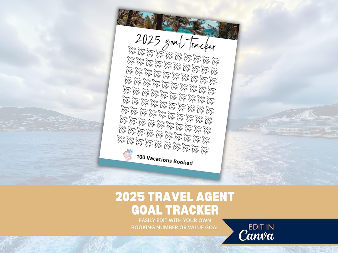 Goal Chart | Travel Agent Goal Tracking Chart | Travel Agency Goals ...