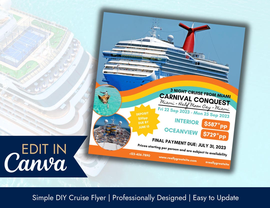 DIY Cruise Travel Flyer | Carnival Cruise | Cruise Agency Marketing ...