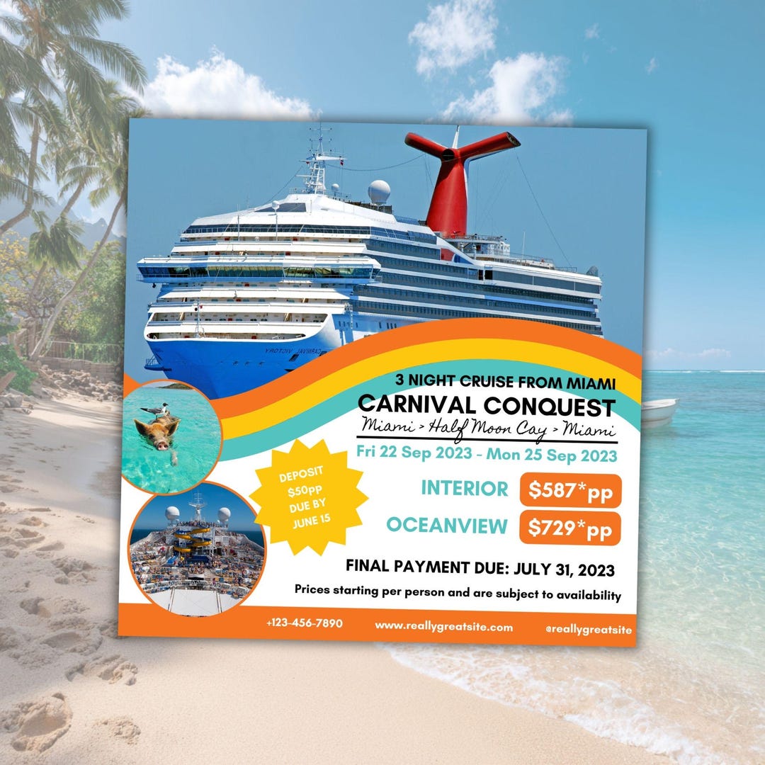 DIY Cruise Travel Flyer | Carnival Cruise | Cruise Agency Marketing ...