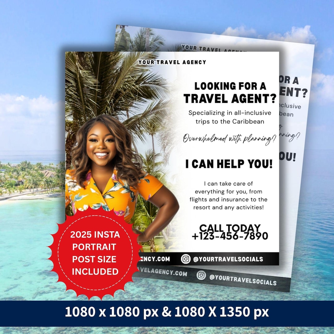 Travel Agent Flyer Template: DIY Marketing Content (canva) - Etsy