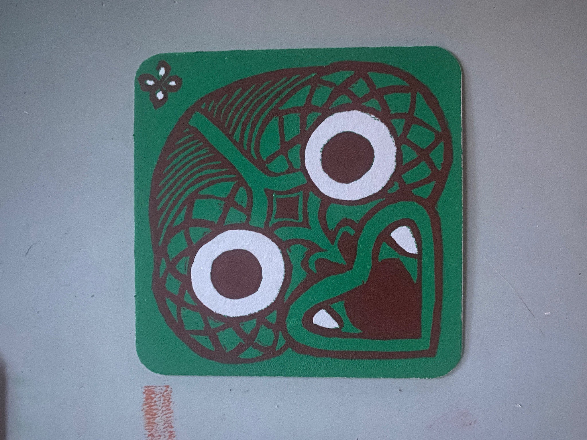 Maori Hei coaster - orange - Limited Edition print - signed and ...