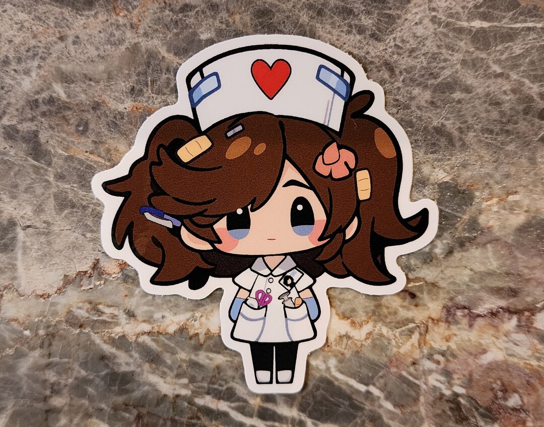 Tired Nurse Sticker Decal for Water Bottle, Locker, Laptop, Chibi ...