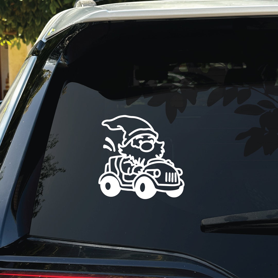 Gnome Sticker Decal for Car, Window, Race Car Driver, Cute Gnome ...