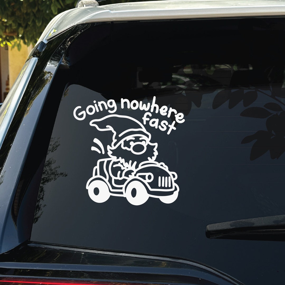 Gnome Sticker Decal for Car, Window, Race Car Driver, Cute Gnome ...