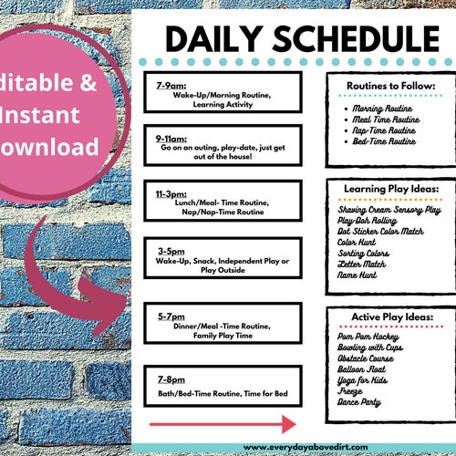 Visual Daily Schedule for at Home Homeschool Schedule - Etsy